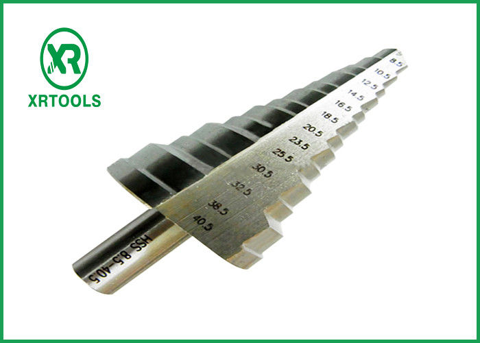 Metric Round Shank HSS Step Drill Bit , Steel Step Drill Bit For Metal Tube